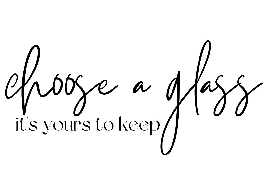 Choose a Glass Wedding Printable Sign Template - Etsy