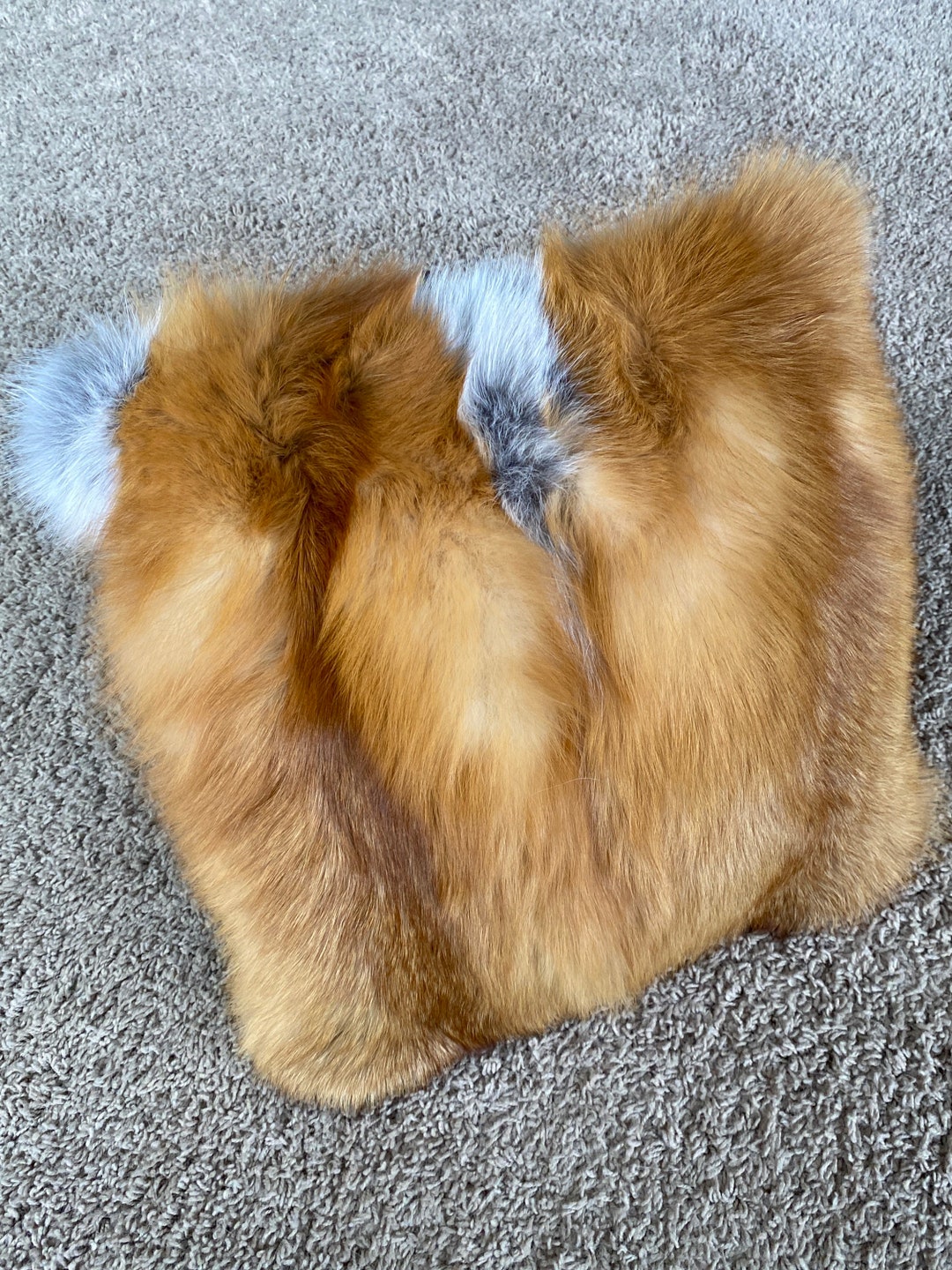 Real Dark Red Fox Pillows 16 Inch Heavy Furred Pelt Fur Natural Log ...