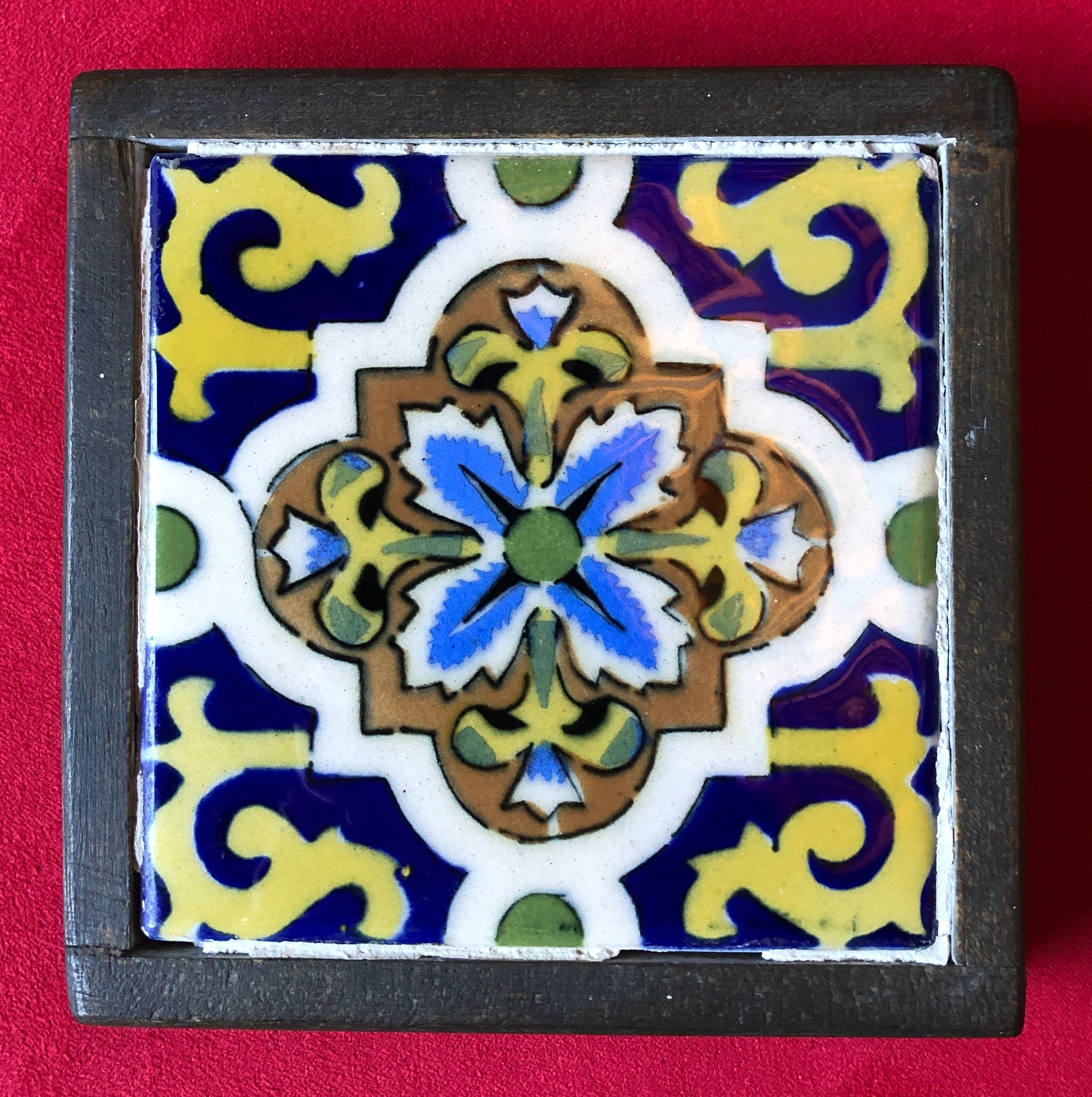 Vintage TALAVERA Majolica Iconic Design Mexican TILE TRIVET Suspended ...