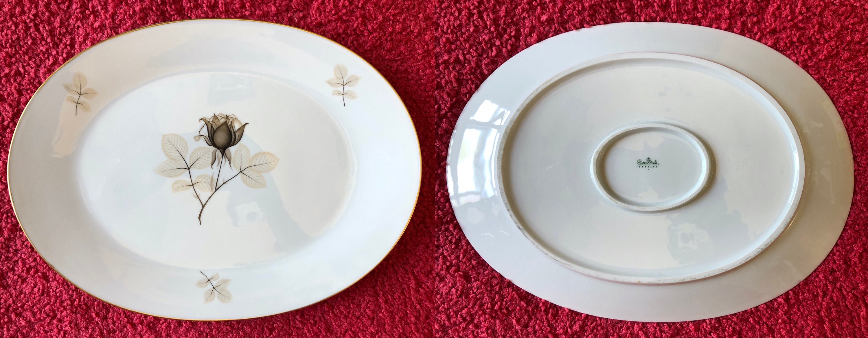ROSENTHAL Germany FINE CHINA Porcelain Shadow Rose 3686 10 Pieces rosenthal-germany-fine-china-porcelain-shadow-rose-3686-10-pieces