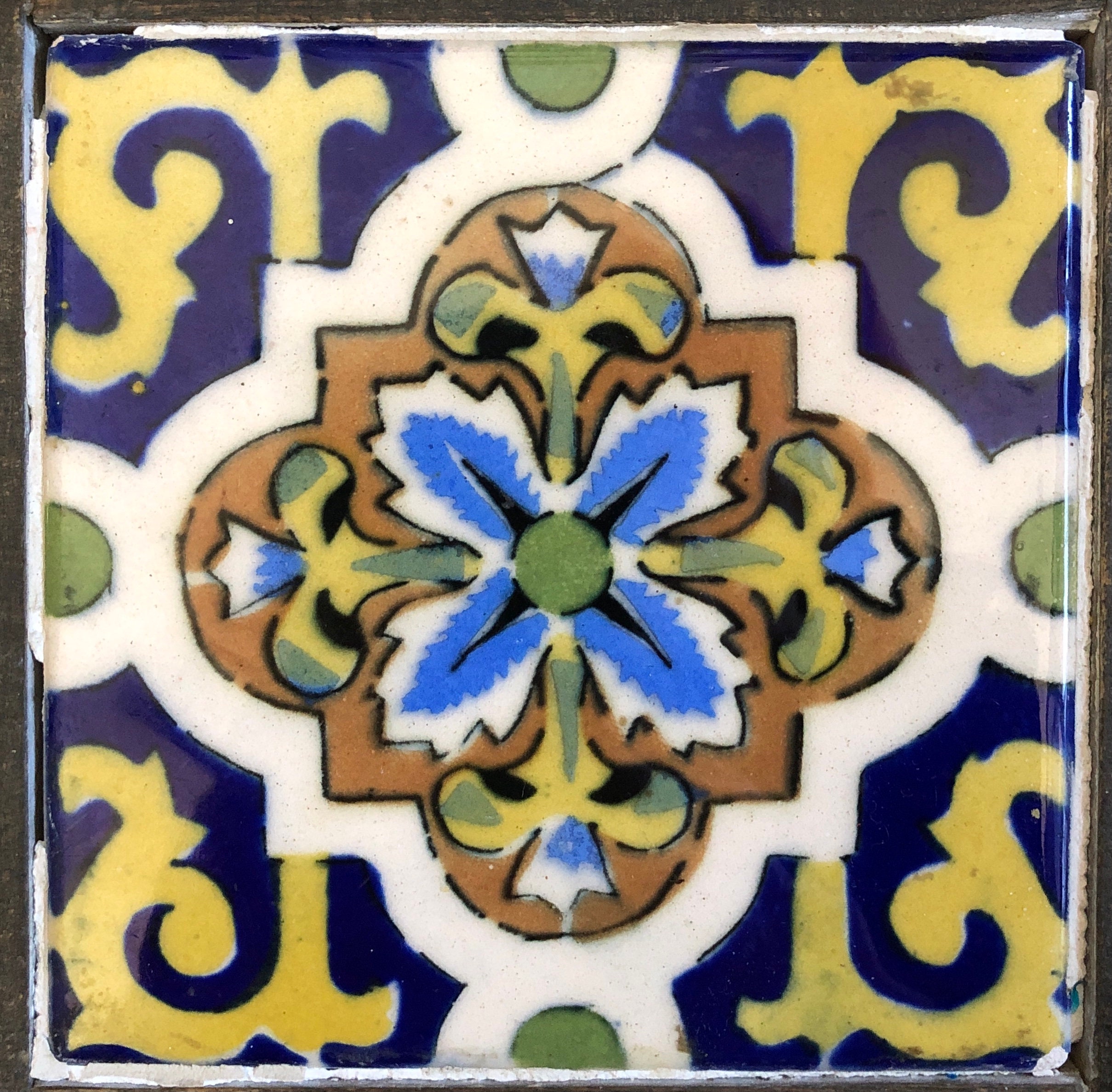 Vintage TALAVERA Majolica Iconic Design Mexican TILE TRIVET Suspended ...