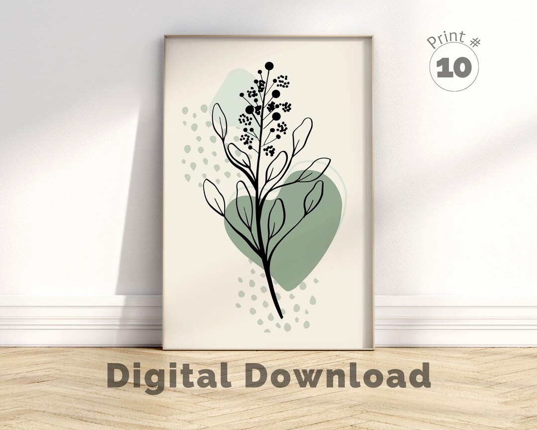 Sage Green Wall Art | Light Green Boho Wall Art | Boho Home Decor ...