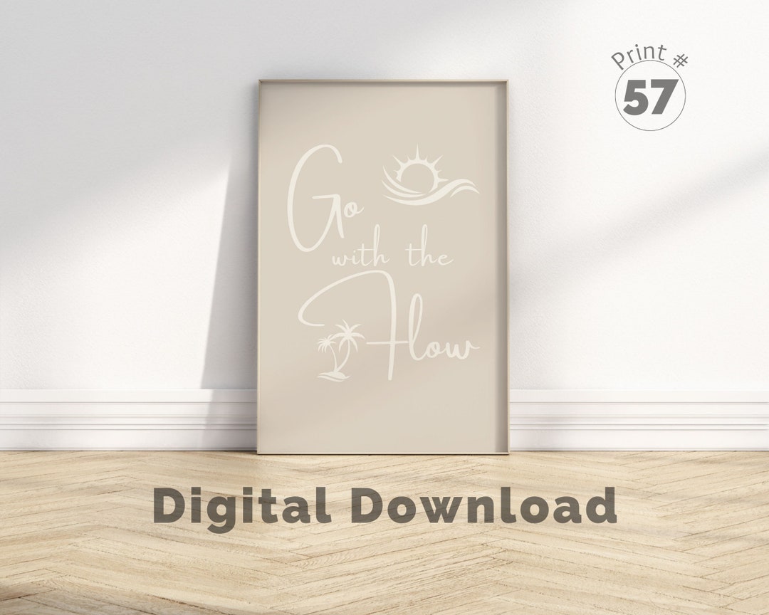 Coastal Wall Art Print, Printable Beach Art, Boho Beach Print, Go With ...