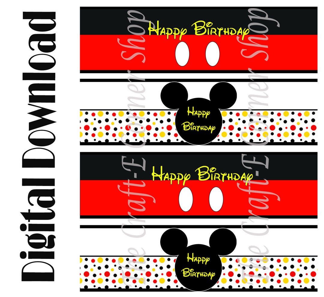 Mouse Water Bottle Labels, Mouse Drink Labels, Mouse 1st Birthday Drink ...