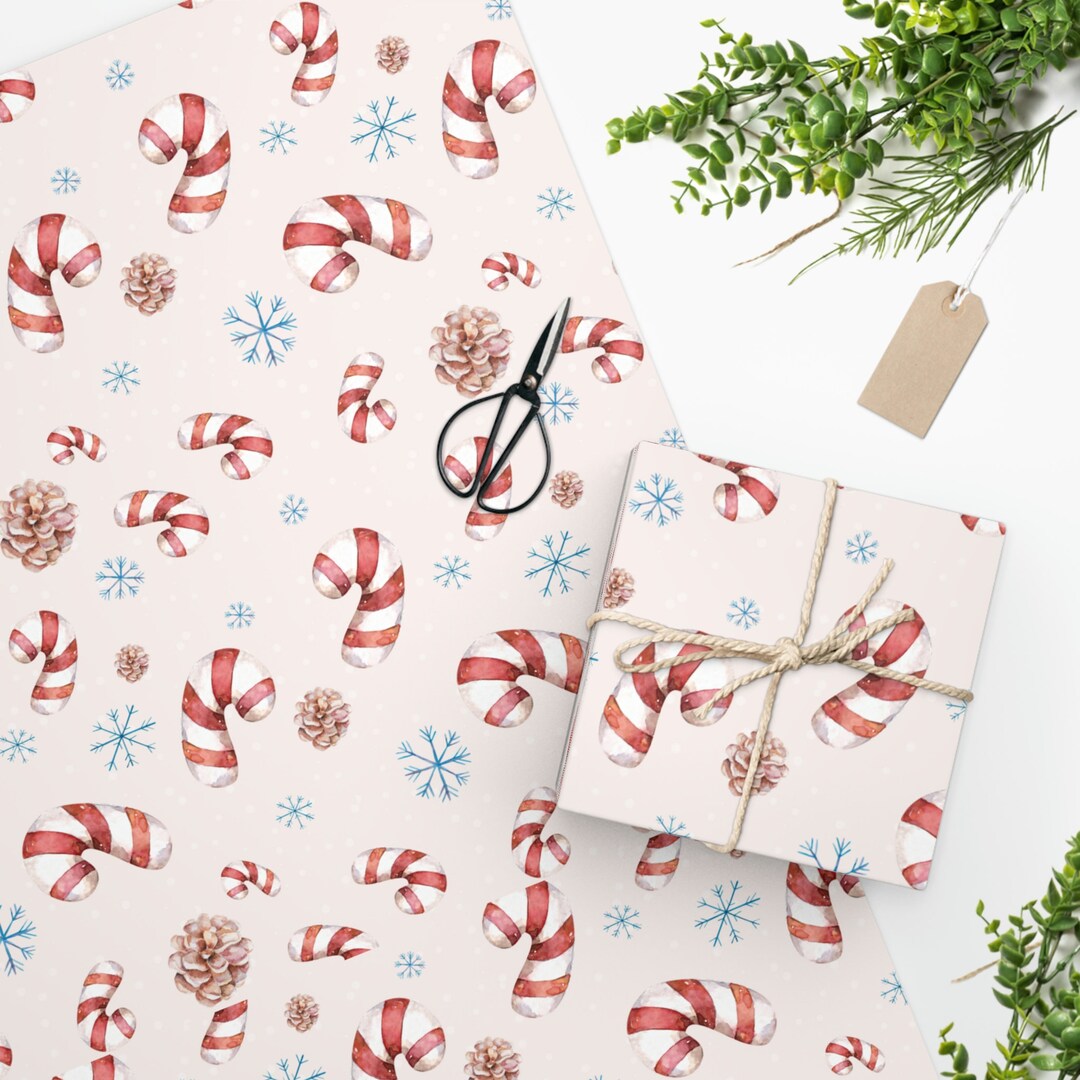 Candy Cane Wrapping Paper - Etsy
