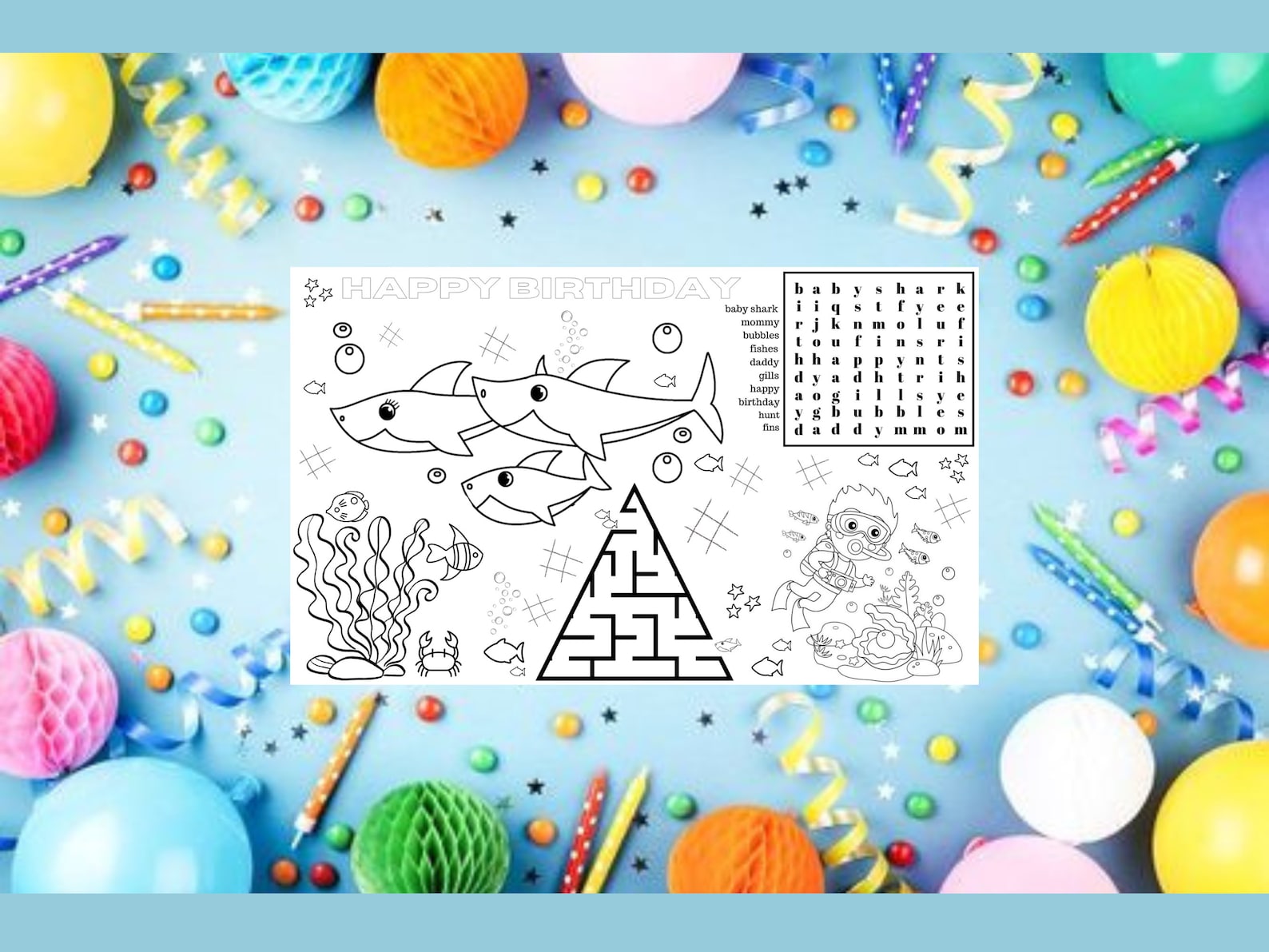 Baby Shark Activity Sheets, Baby Shark Coloring Pages, Baby Shark ...