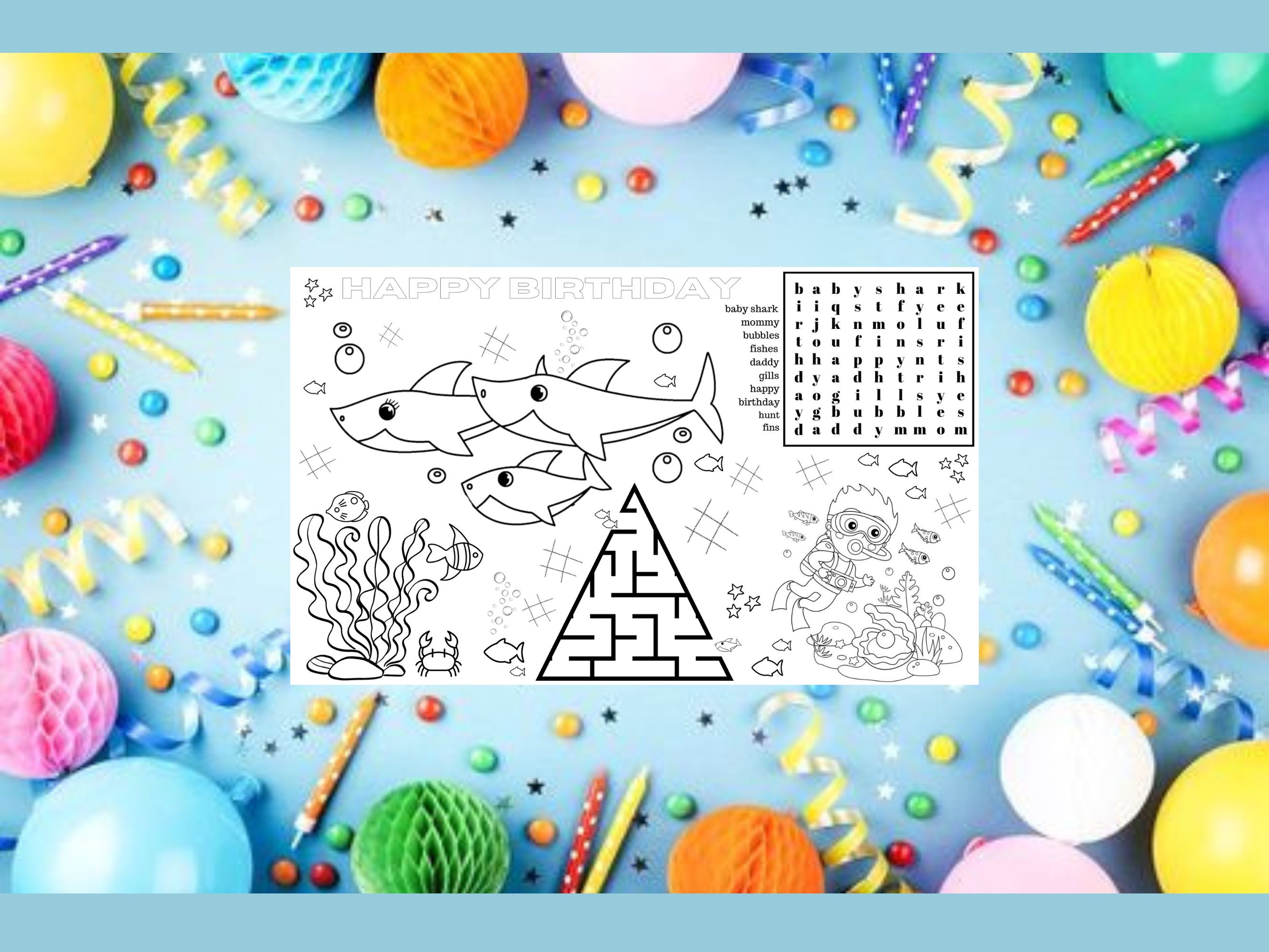 Baby Shark Activity Sheets, Baby Shark Coloring Pages, Baby Shark ...