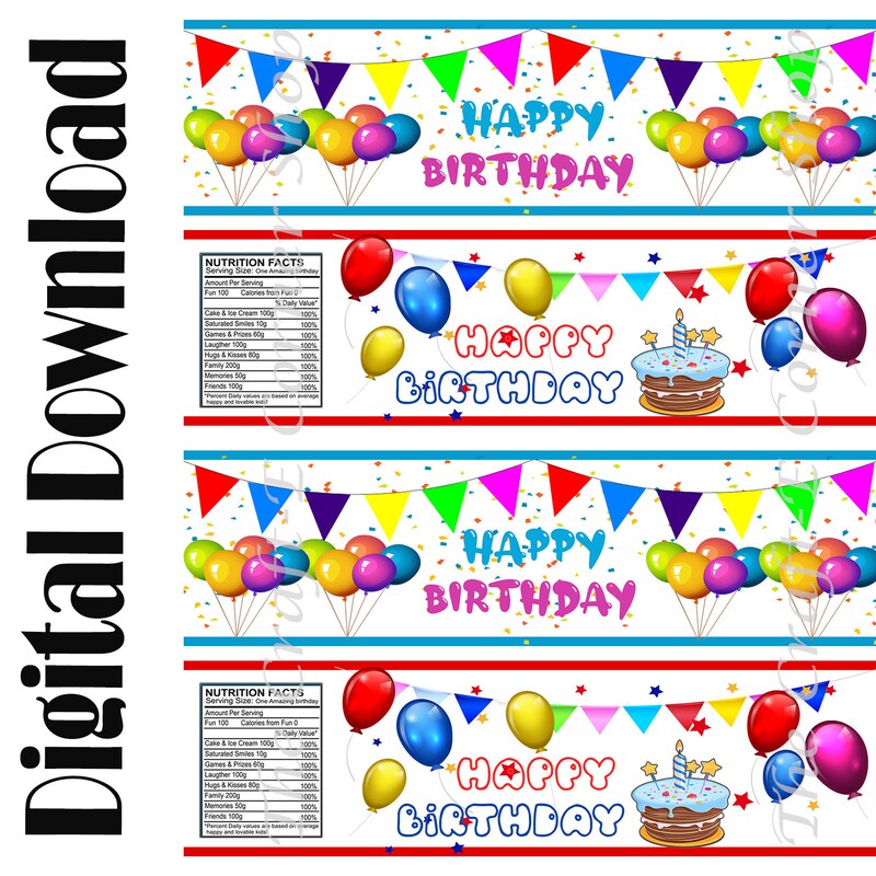Birthday Water Bottle Labels - Etsy