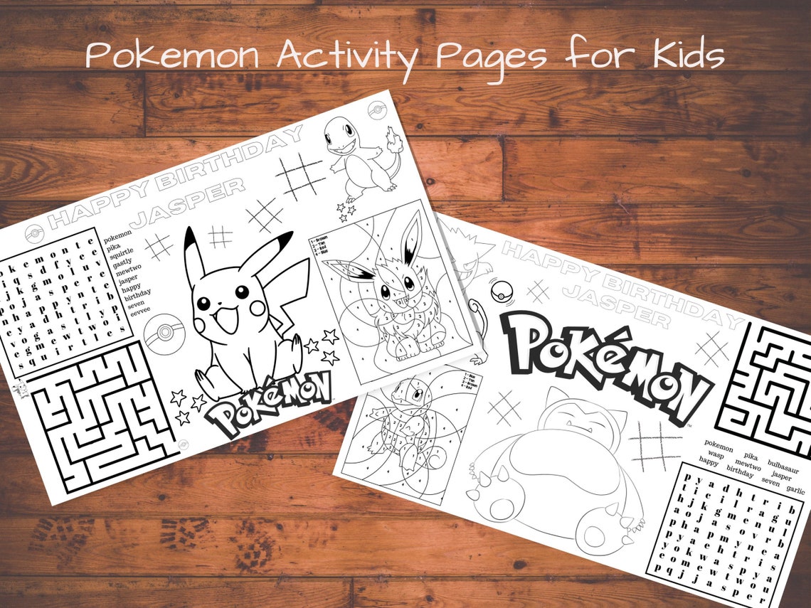 Pokemon Activity Pages, Pokemon Activity, Pokemon Coloring Pages ...
