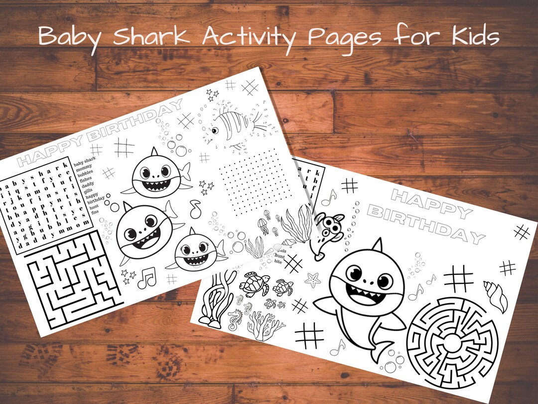 Baby Shark Activity Sheets, Baby Shark Coloring Pages, Baby Shark ...