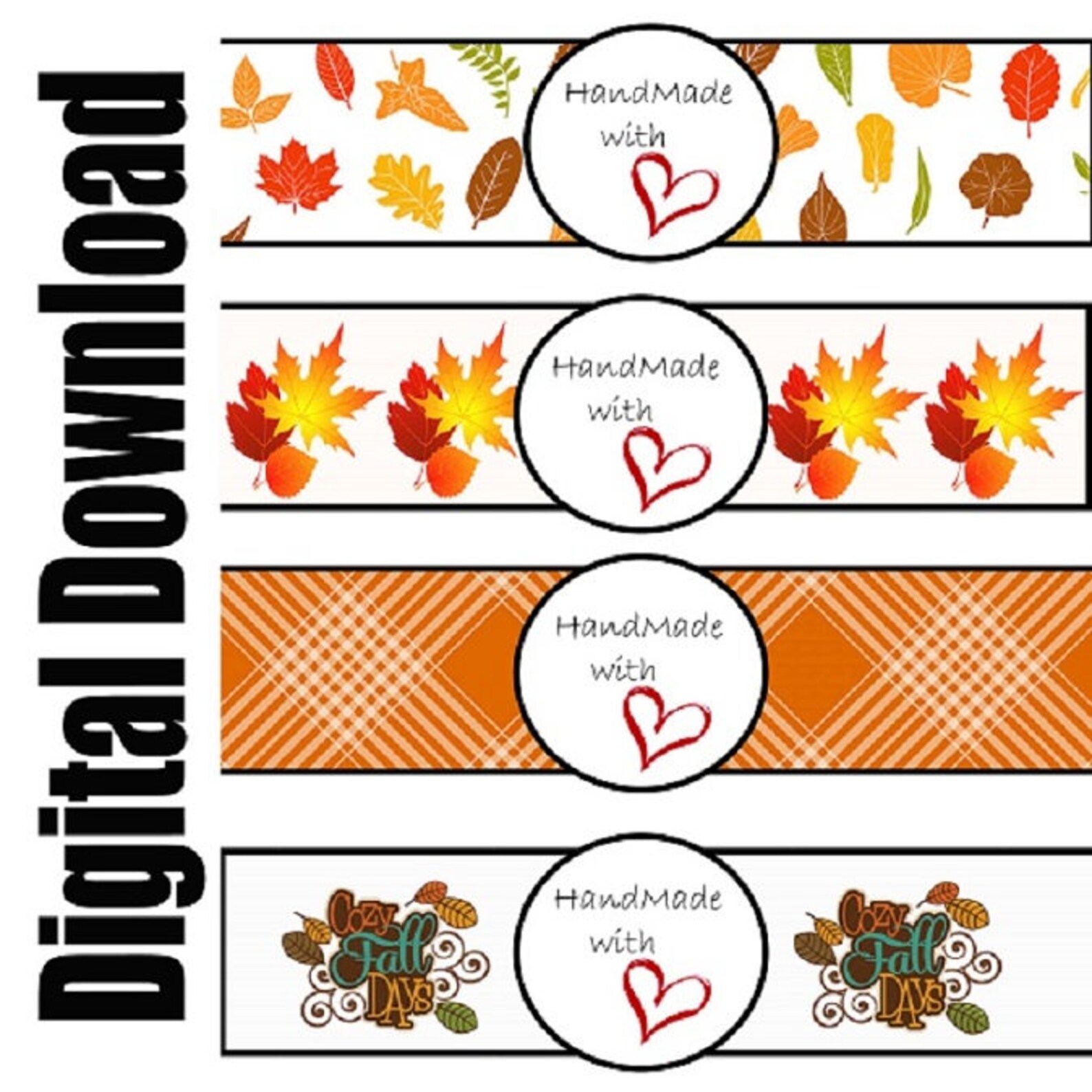 Fall Wrap Labels, Printable Wrap Labels, Drink Wrap Labels, Product ...