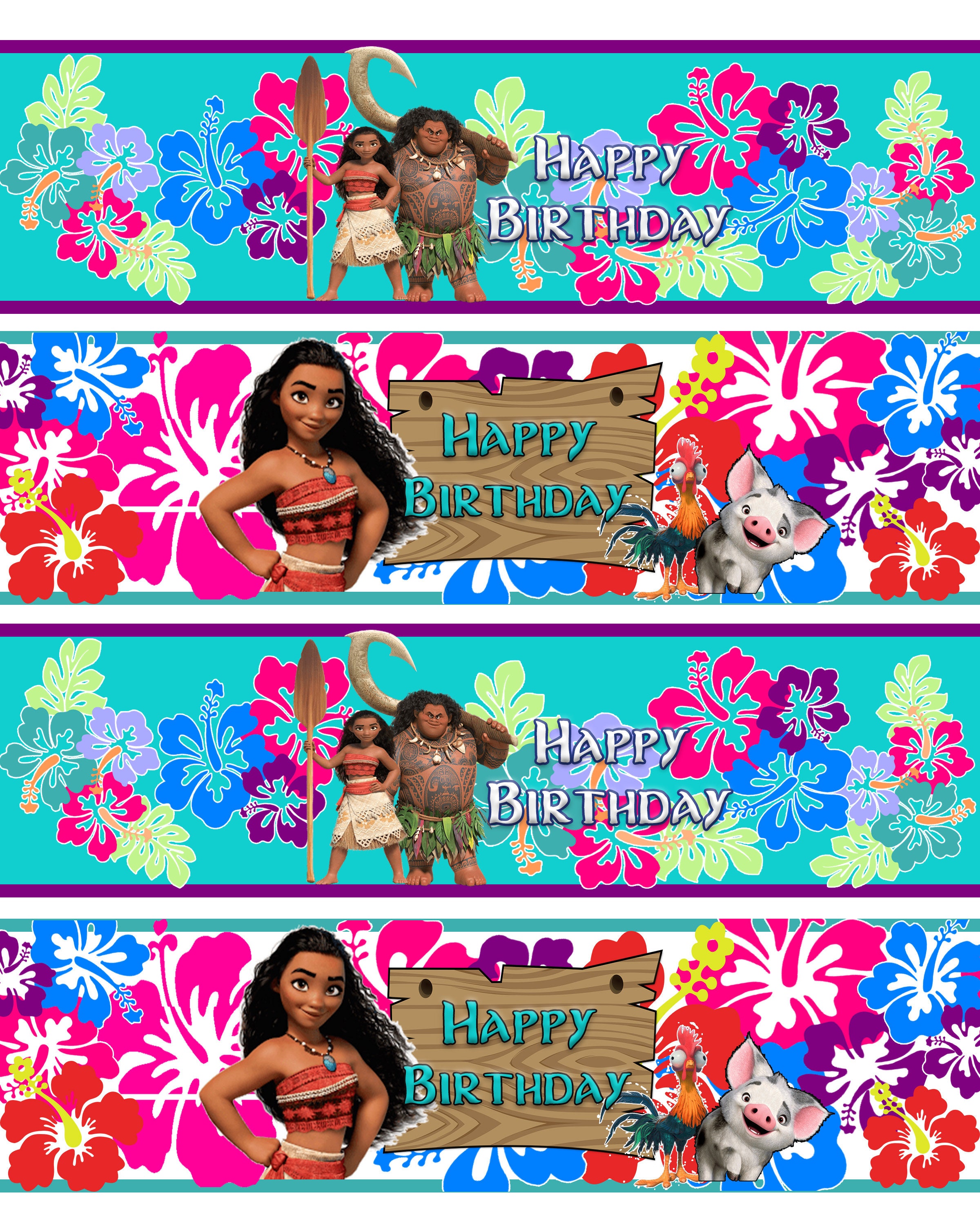 Favor Bags & Containers Moana Drink Pouch Labels Moana Capri Sun Labels ...