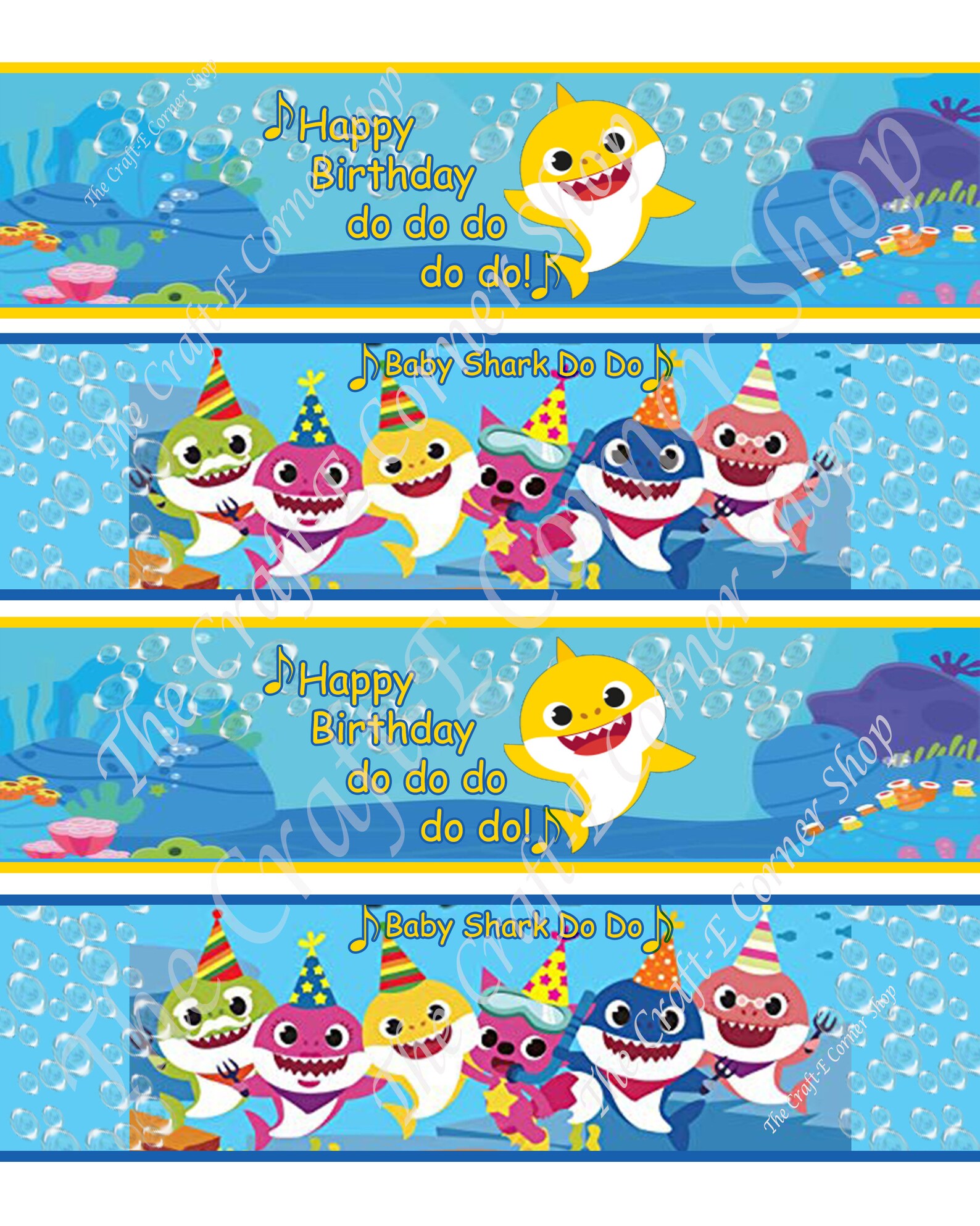 Editable Baby Shark Water Bottle Labels Baby Shark Drink | Etsy