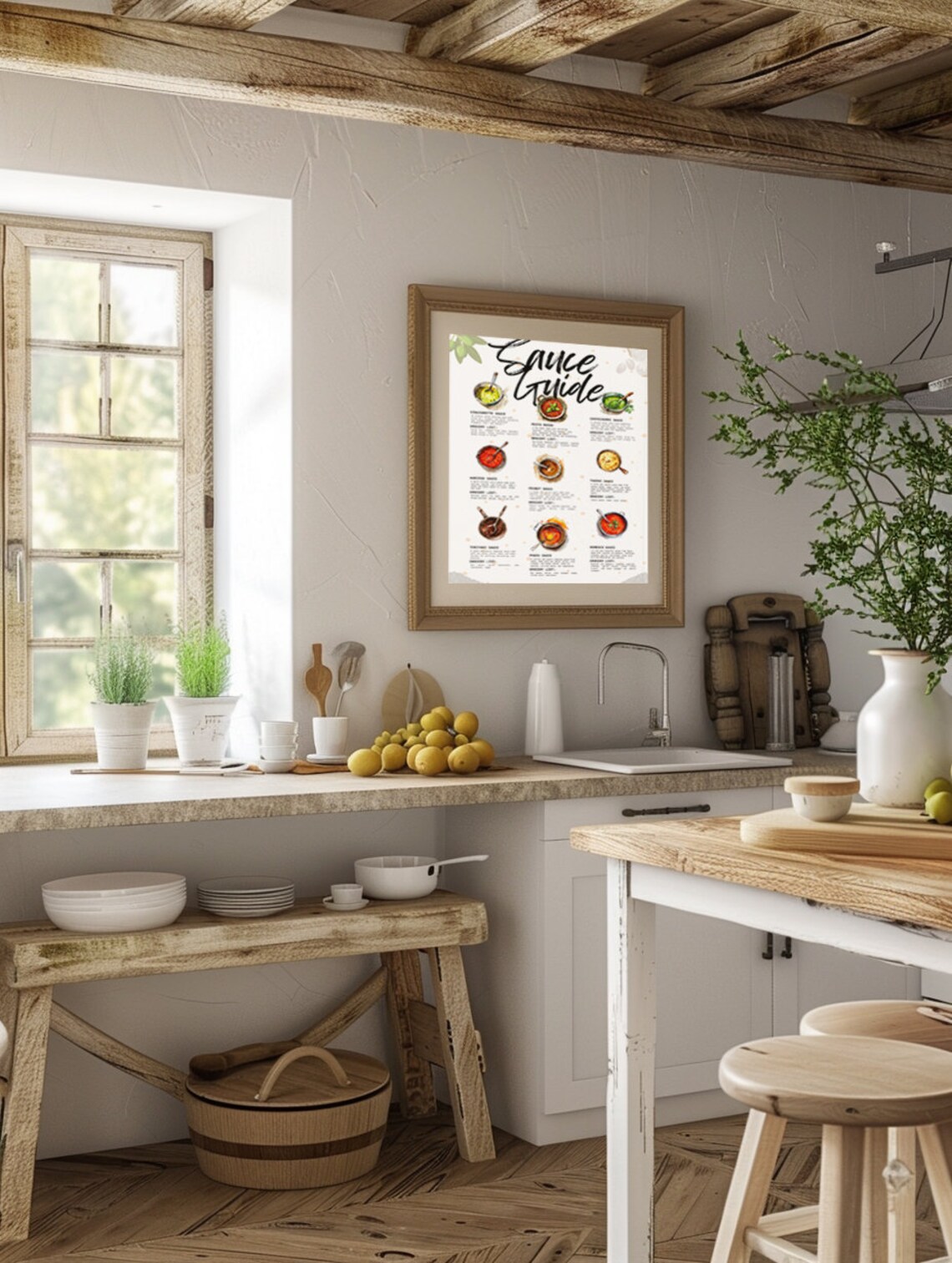 Sauce Making Guide, Food Poster, Kitchen Decor, Gourmet Gift ...