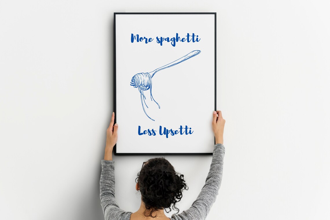 Kitchen Decor, Digital Download, Printable Art, Spaghetti Poster ...