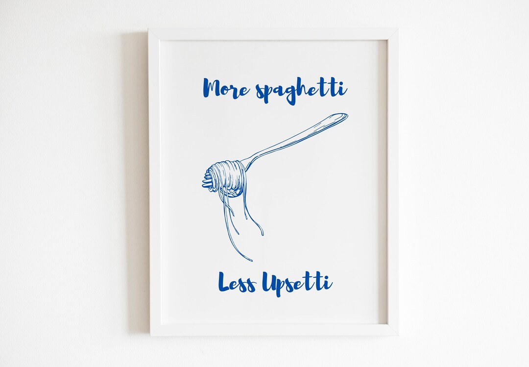 Kitchen Decor, Digital Download, Printable Art, Spaghetti Poster ...