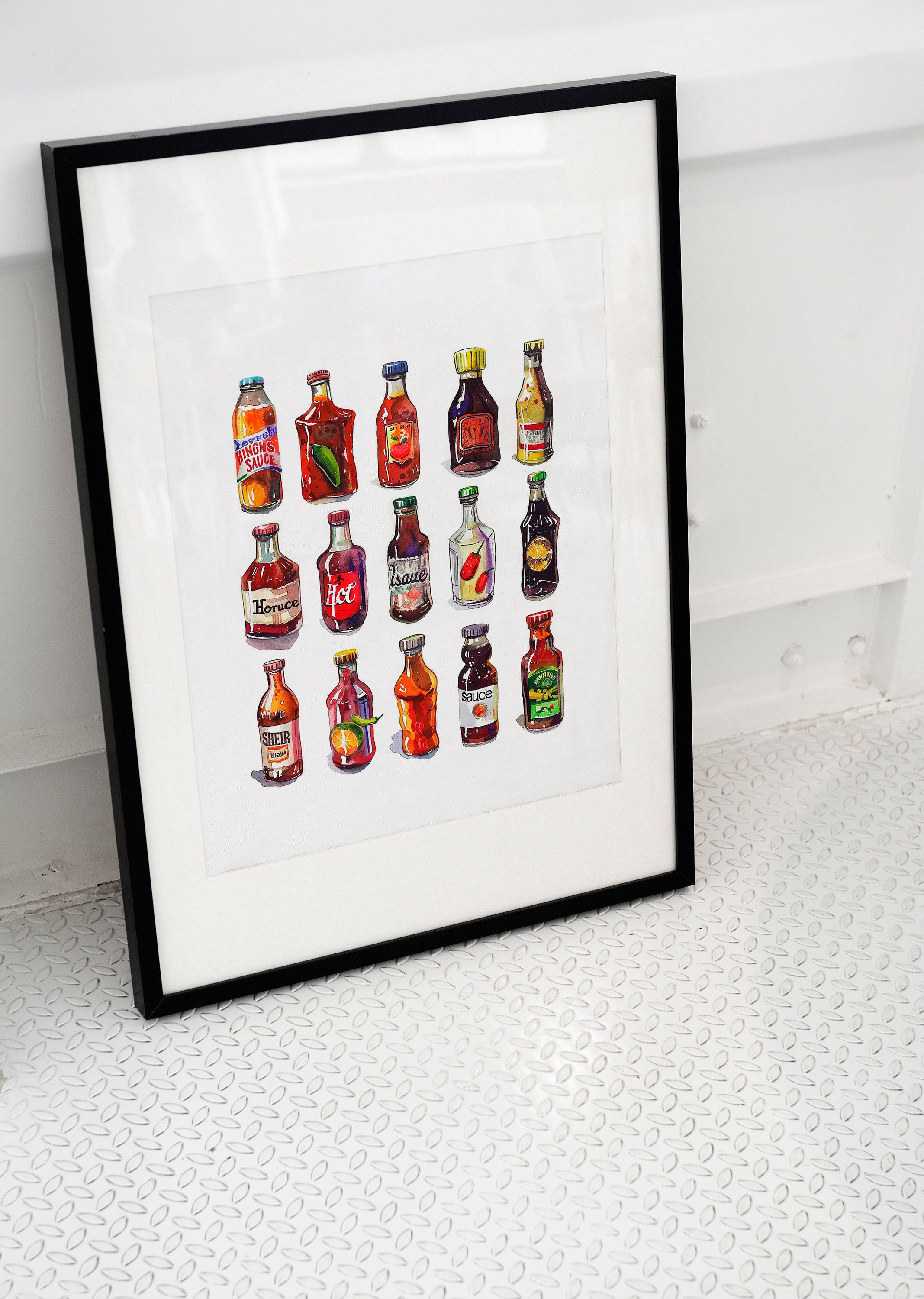 Hot Sauce Poster Digital Download Kitchen Decor Food Art Spicy Art T For Hot Sauce Lover