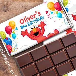 ELMO Chocolate Wrapper Label 1st Birthday Candy Bar Sesame Street, Elmo ...
