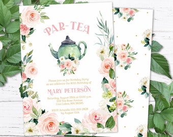 Par-tea Invitation Tea Party Invite Adult Birthday | Etsy