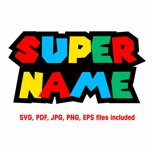 Mario Name Plate Svg - Etsy