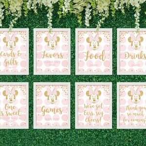 MINNIE MOUSE Signs 1st Birthday Party, Minnie Mouse Table Posters ...