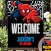 SPIDERMAN WELCOME SIGN, Spiderman Birthday Party Boy Welcome Poster ...