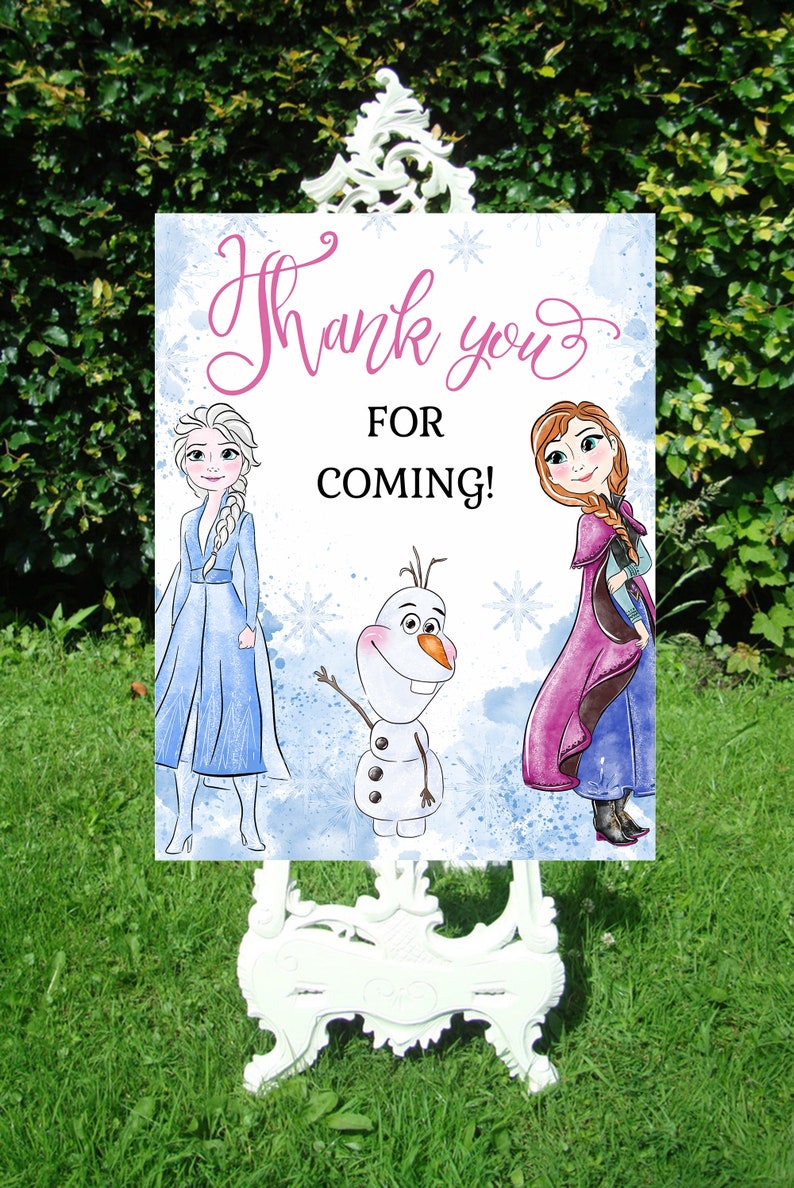 Gefrorenes Danke-Zeichen | Elsa, Anna Birthday Party Decor (Digitaler ...