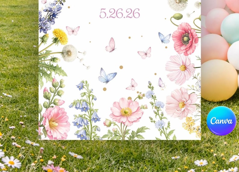 Baby in Bloom Baby Shower Arch | Floral Backdrop | Spring Wildflower ...