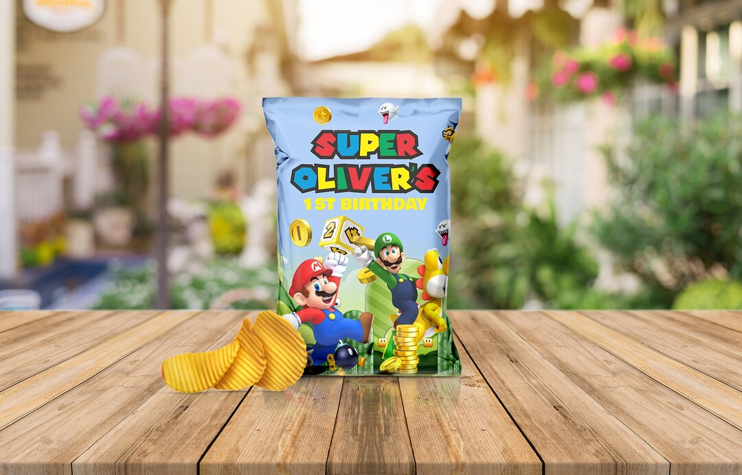 Super Mario | Custom Chip Bag Wrappers | Snack Packaging Labels | Party ...