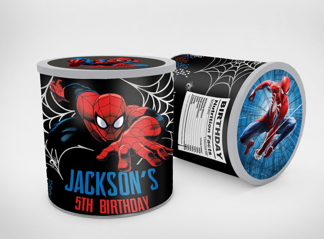 Spiderman Pringles Wrapper | Custom Superhero Birthday Party Favor ...