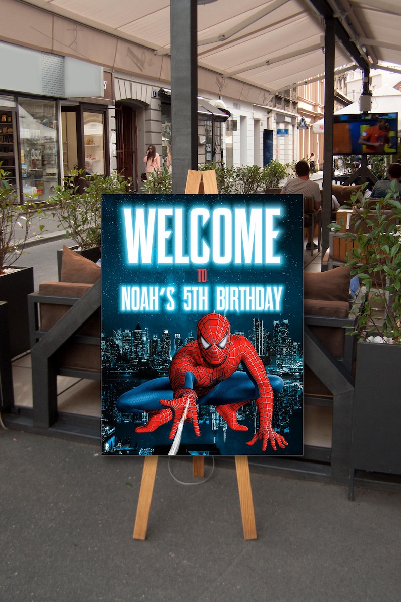 Custom Spiderman Welcome Sign | Superhero Party Poster (digital File ...