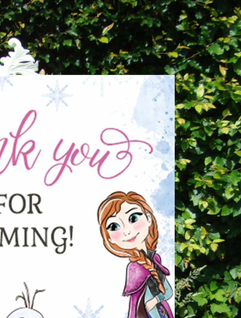 Gefrorenes Danke-Zeichen | Elsa, Anna Birthday Party Decor (Digitaler ...