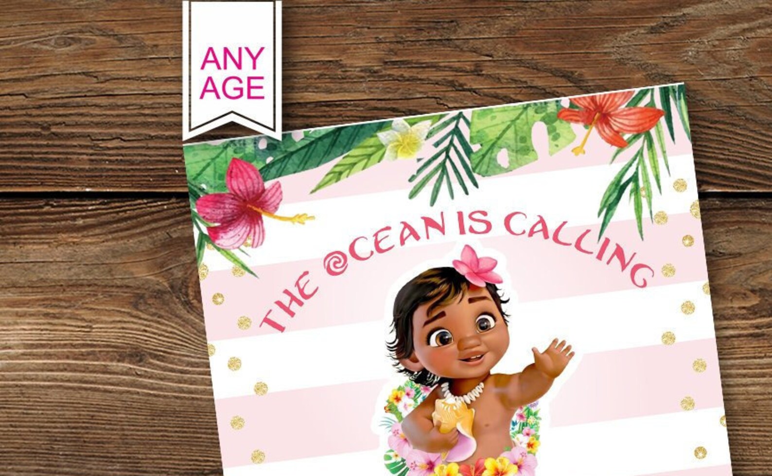Baby Moana Birthday Invitation Baby Moana Invite Baby Moana - Etsy