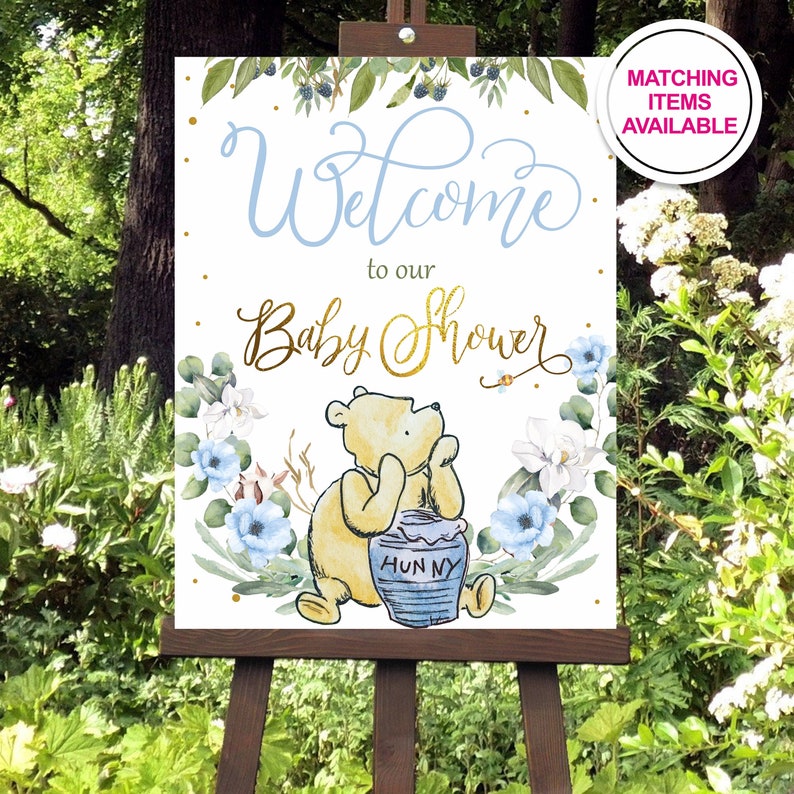 WINNIE THE POOH Baby Shower Welcomesign Decorations Baby - Etsy