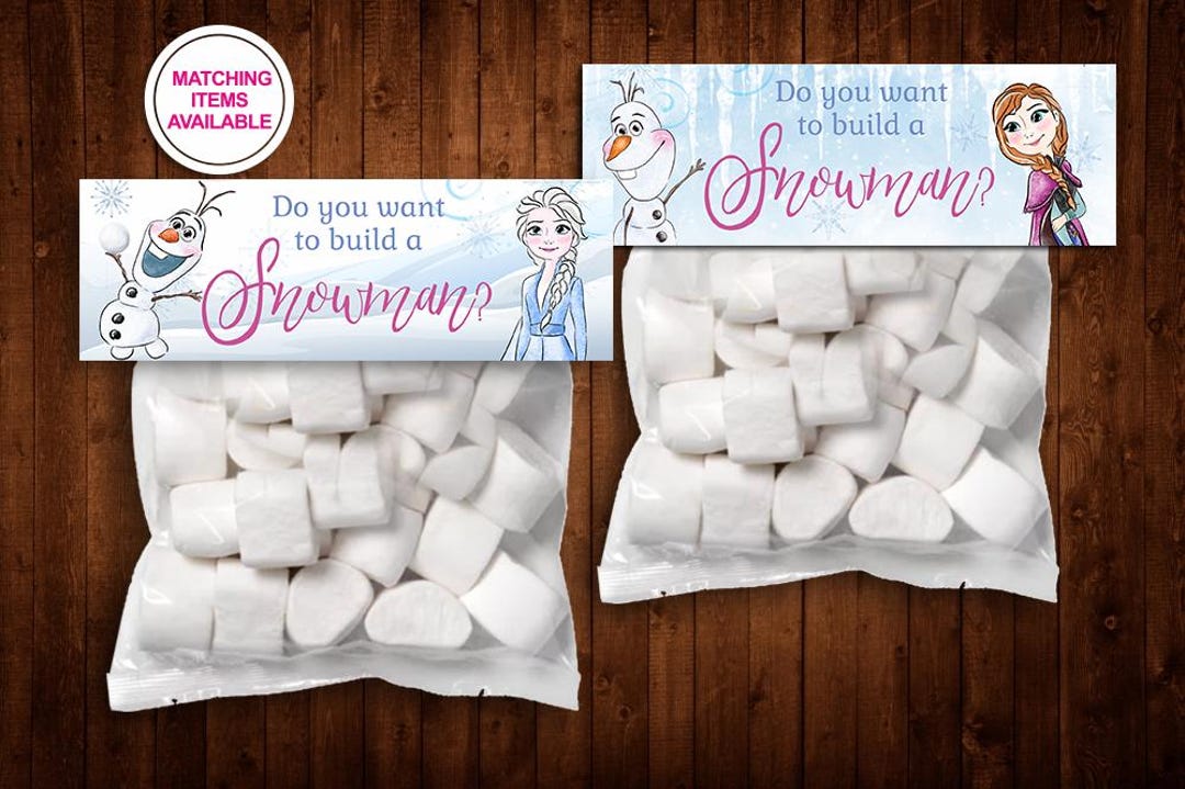 Olaf Frozen Party Favor Tag | Snowman Treat Bag Label (digital Download ...