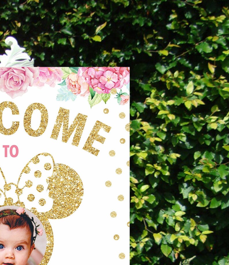 Minnie Mouse Welcome Sign Birthday Party Minnie Mouse Welcome - Etsy