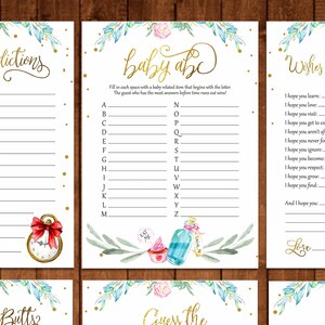 BABY SHOWER Printable Games Bundle Alice in Wonderland, Virtual Baby ...