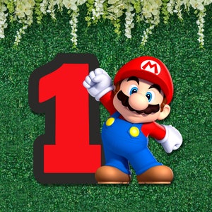 Super Mario | Custom Number Birthday Backdrop | Printable Photo Prop ...