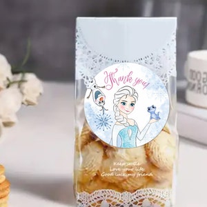 FROZEN Circle Stickers Thank You Tag, Favor Tags Elsa and Anna Frozen ...