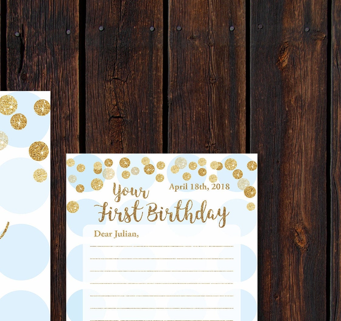 Time Capsule Kit First Birthday Boy Sign and Note Card 1st - Etsy