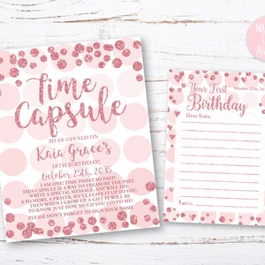 Time Capsule Sign, Time Capsule Poster, 1st Birthday Party Invitation ...