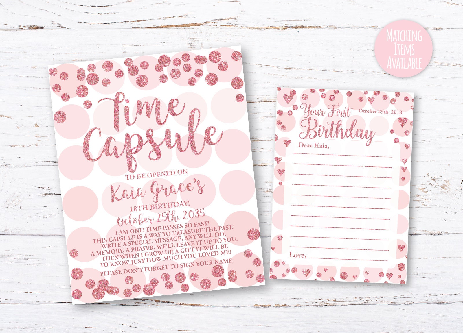 Time Capsule Sign Time Capsule Poster 1st Birthday Party | Etsy