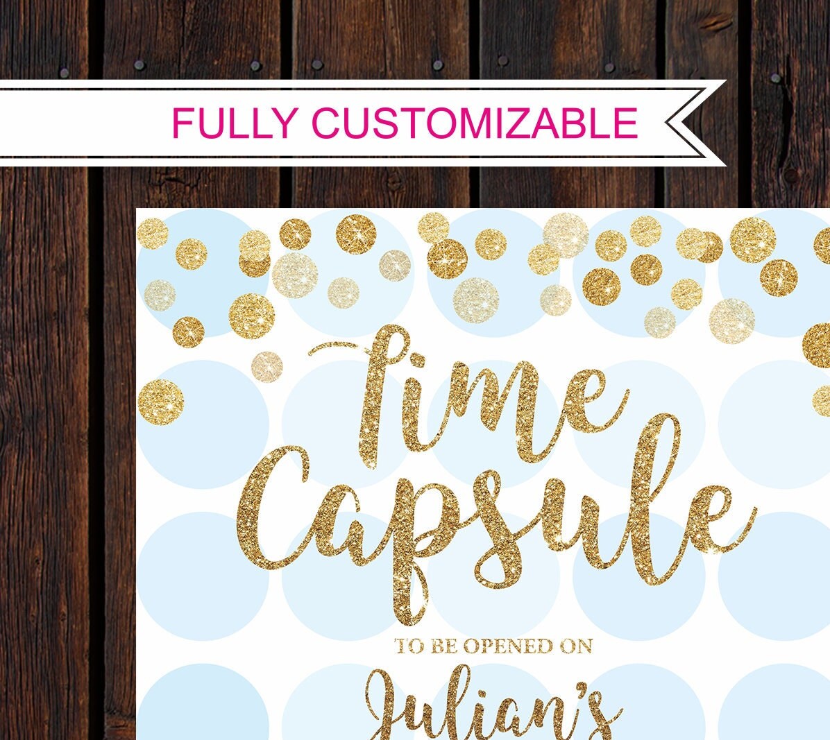 Time Capsule Kit First Birthday Boy Sign and Note Card 1st - Etsy