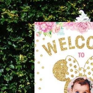 Minnie Mouse Welcome Sign, Birthday Party Minnie Mouse Welcome Sign ...