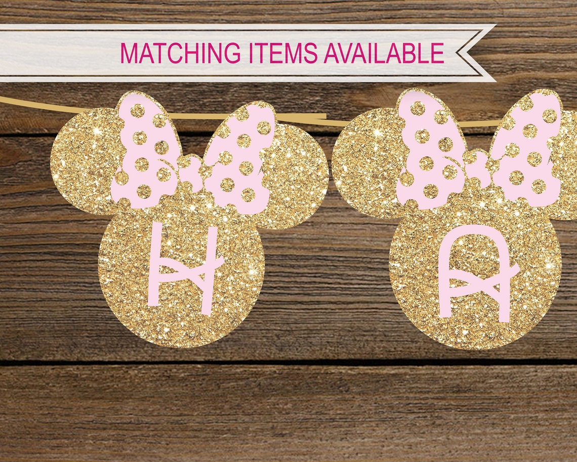 Minnie Mouse Wall Banner Minnie Mouse Birthday Banner - Etsy