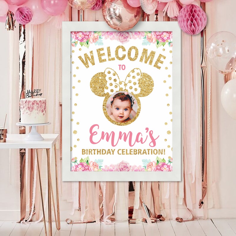 Minnie Mouse Welcome Sign Birthday Party Minnie Mouse Welcome - Etsy