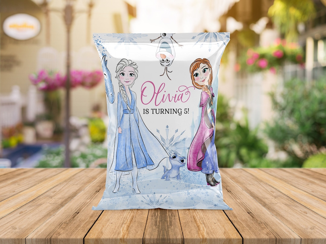 Frozen Chip Bag Wrapper | Custom Elsa and Anna Snack Bag | Frozen ...