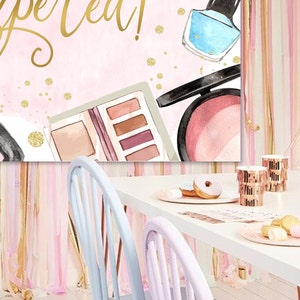 SPA Backdrop Birthday Wall Decor, Let's Get Pampered Backdrop Vinyl ...