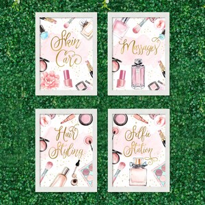 SPA Birthday Signs, Spa Party Posters, Spa Pamper Party Wall Decoration ...