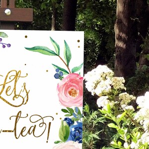 Let's Par-tea TEA PARTY WELCOME Sign Printable, Tea Party Wall Stand ...